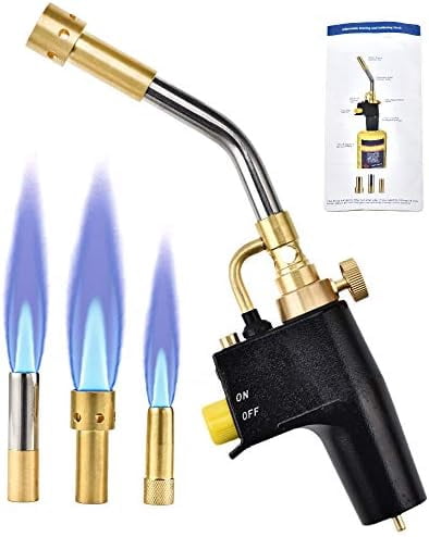 Propane Torch Head with 3 Nozzles, Trigger Start Mapp/Map Propane Gas ...