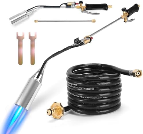 Propane Torch Weed Burner, Flame Thrower with Flame Control Turbo ...