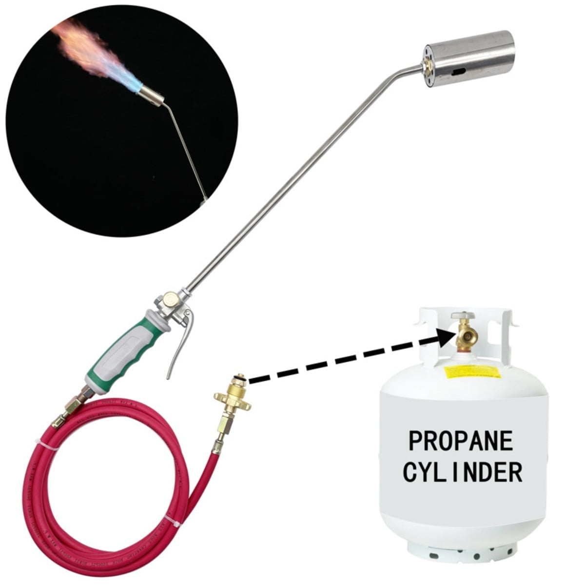 Propane Torch Weed Burner Kit, 1,800,000 BTU Torch with 79in Hose, Self ...