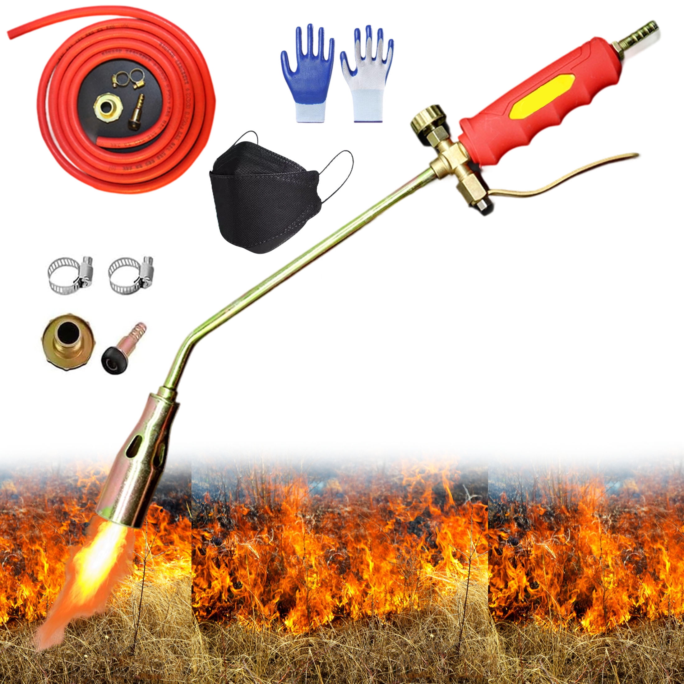 Propane Torch Weed Burner Kit - Heavy Duty Flame Thrower with 4ft/6.6ft ...