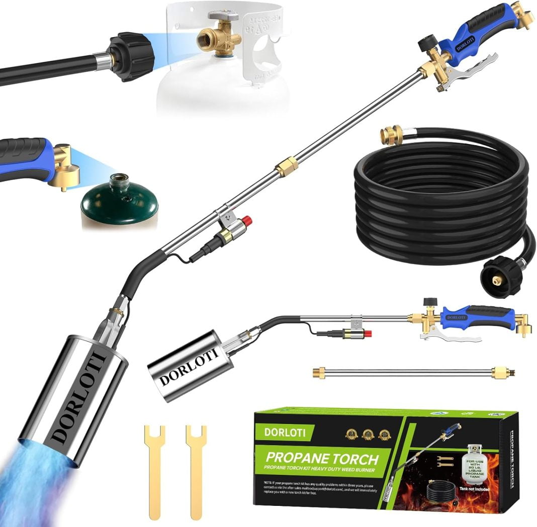 Propane Torch Weed Burner Kit,High Output 2,400,000 BTU with Long/Short ...