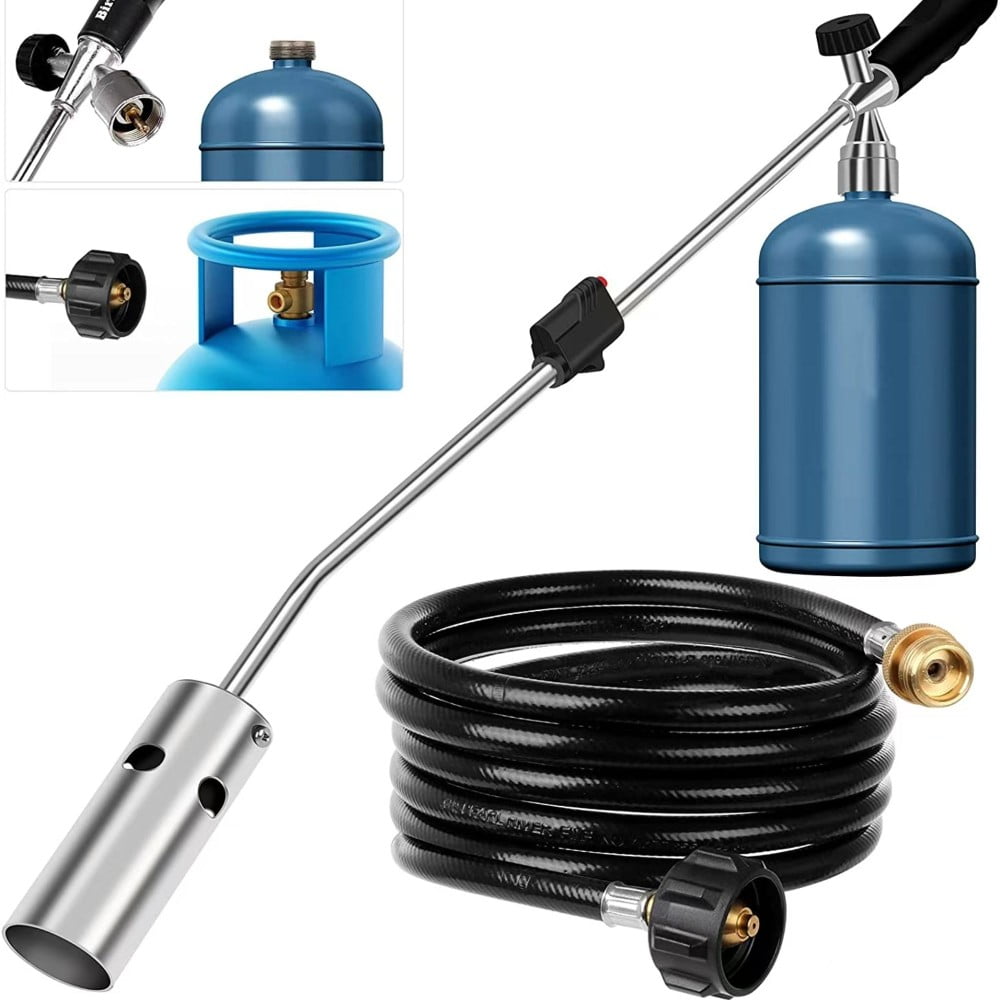 Propane Torch Weed Burner Kit,Weed Torch 1,200,000 BTU,Blow Torch with 1lb Propane Converter ...