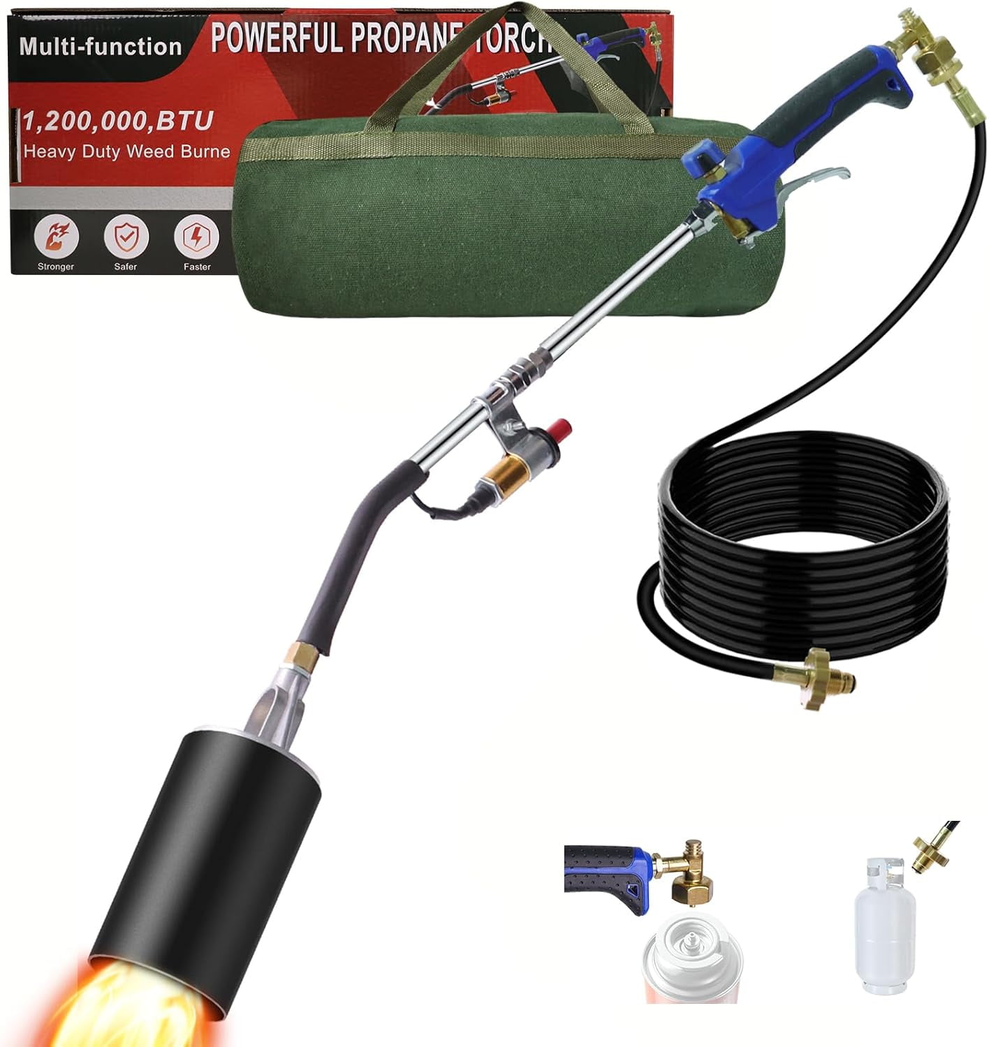 Propane Torch Weed Burner Kit, Weed Torch with 1lb Propane Cylinder ...