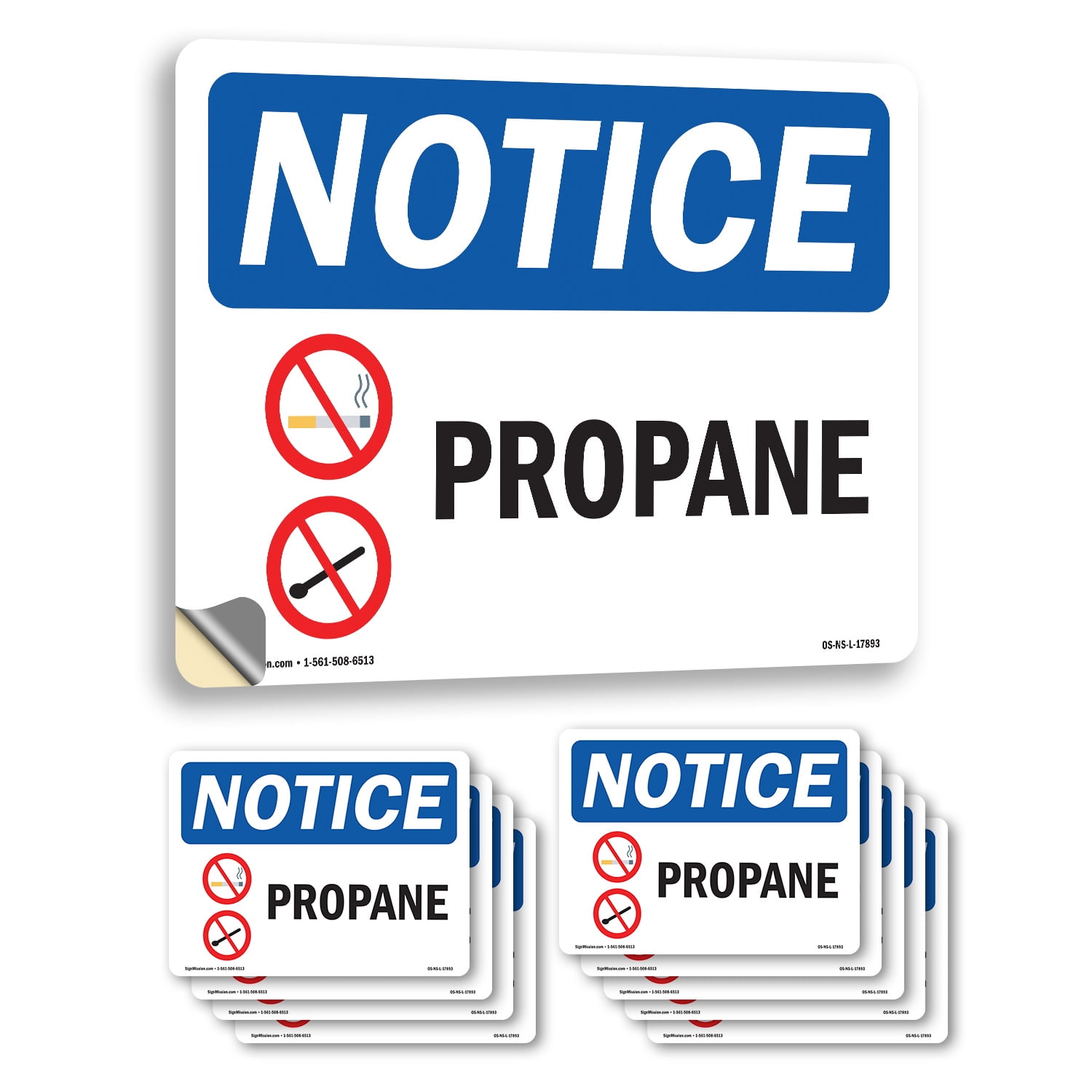Propane With Symbol OSHA Notice Vinyl Decal Label 24 Inch x 18 Inch ...