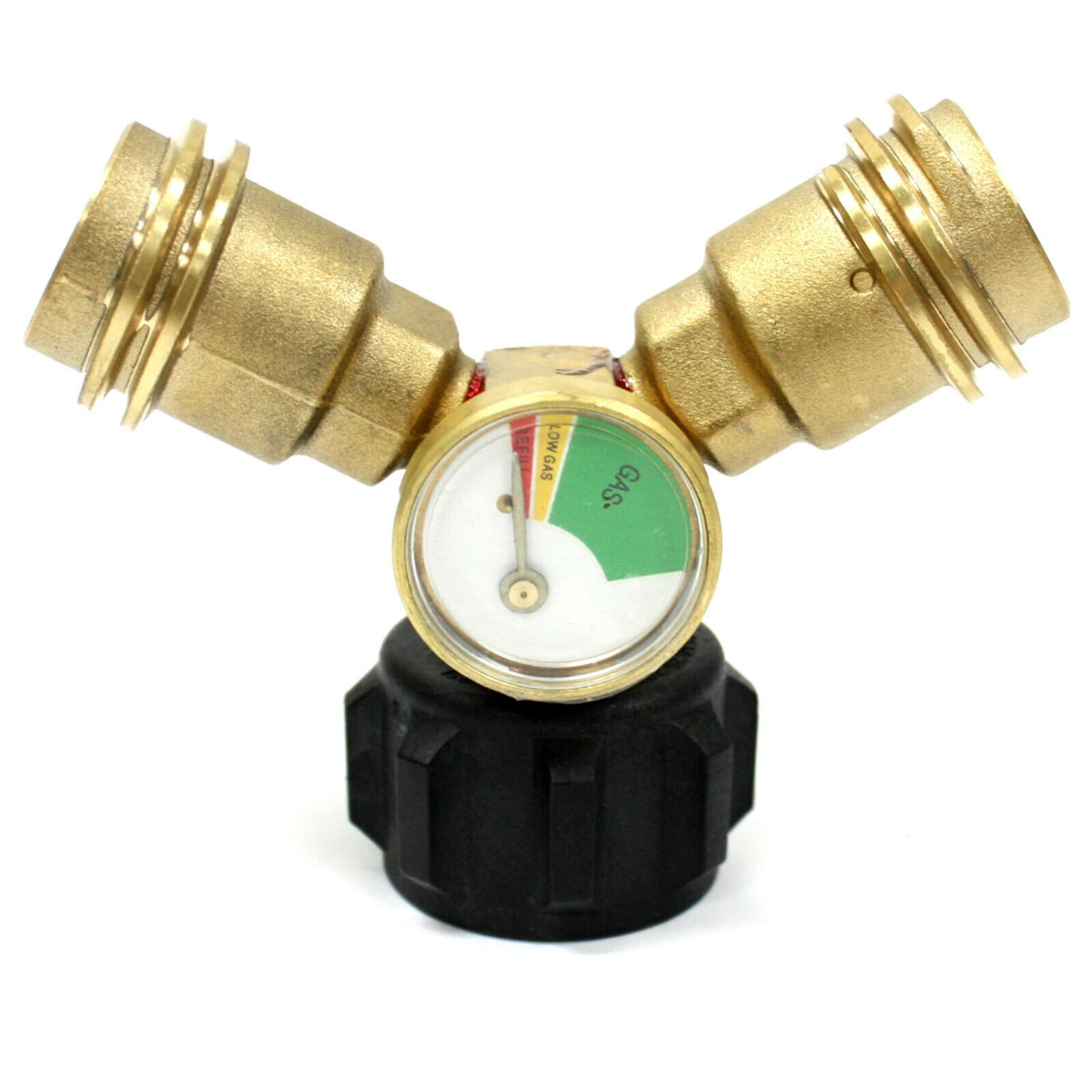 Propane Y-Splitter Adapter with Gauge - Accurate Gas Flow Meter ...