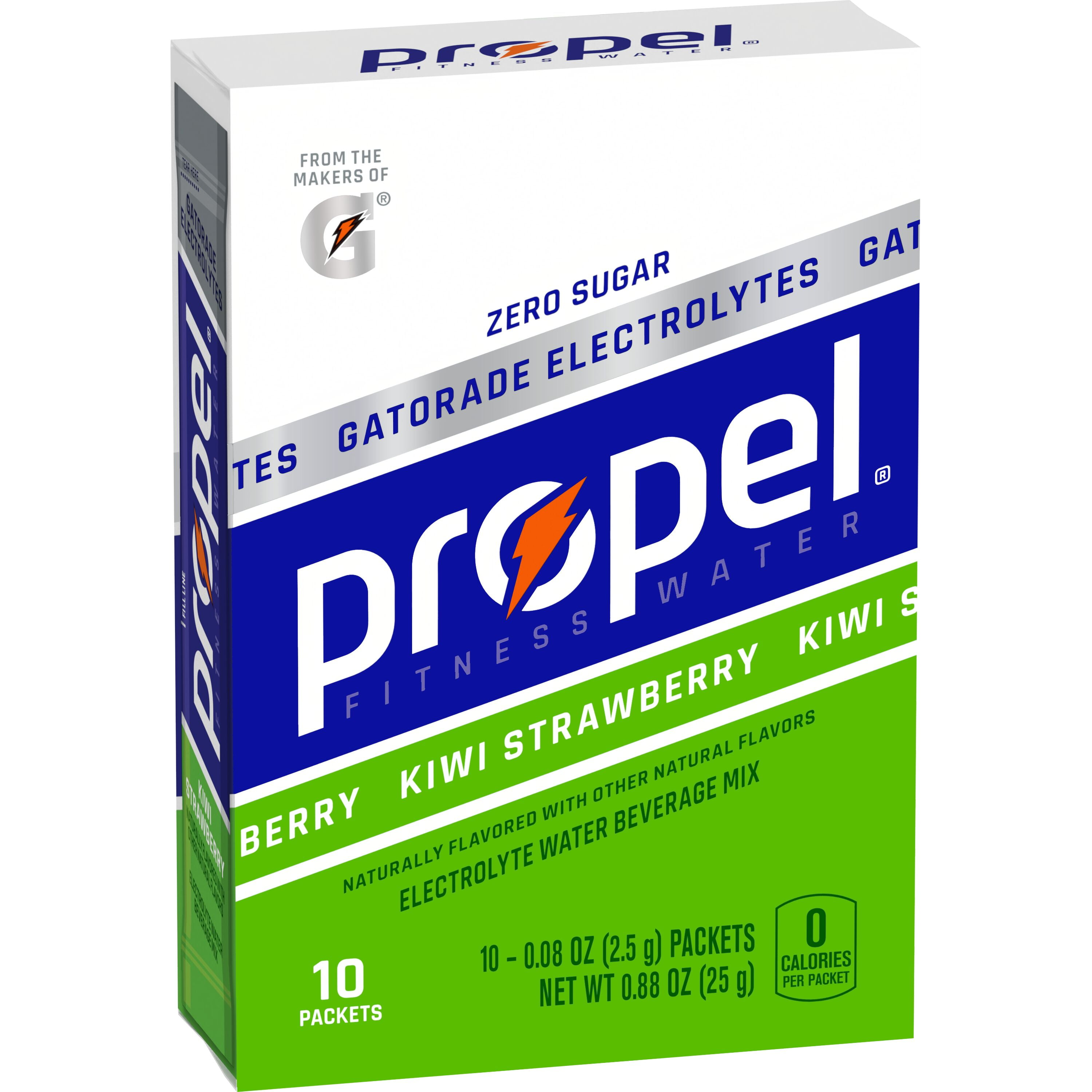 Propel Zero Sugar Electrolyte Drink Mix Powder, Kiwi Strawberry, 0.08 ...