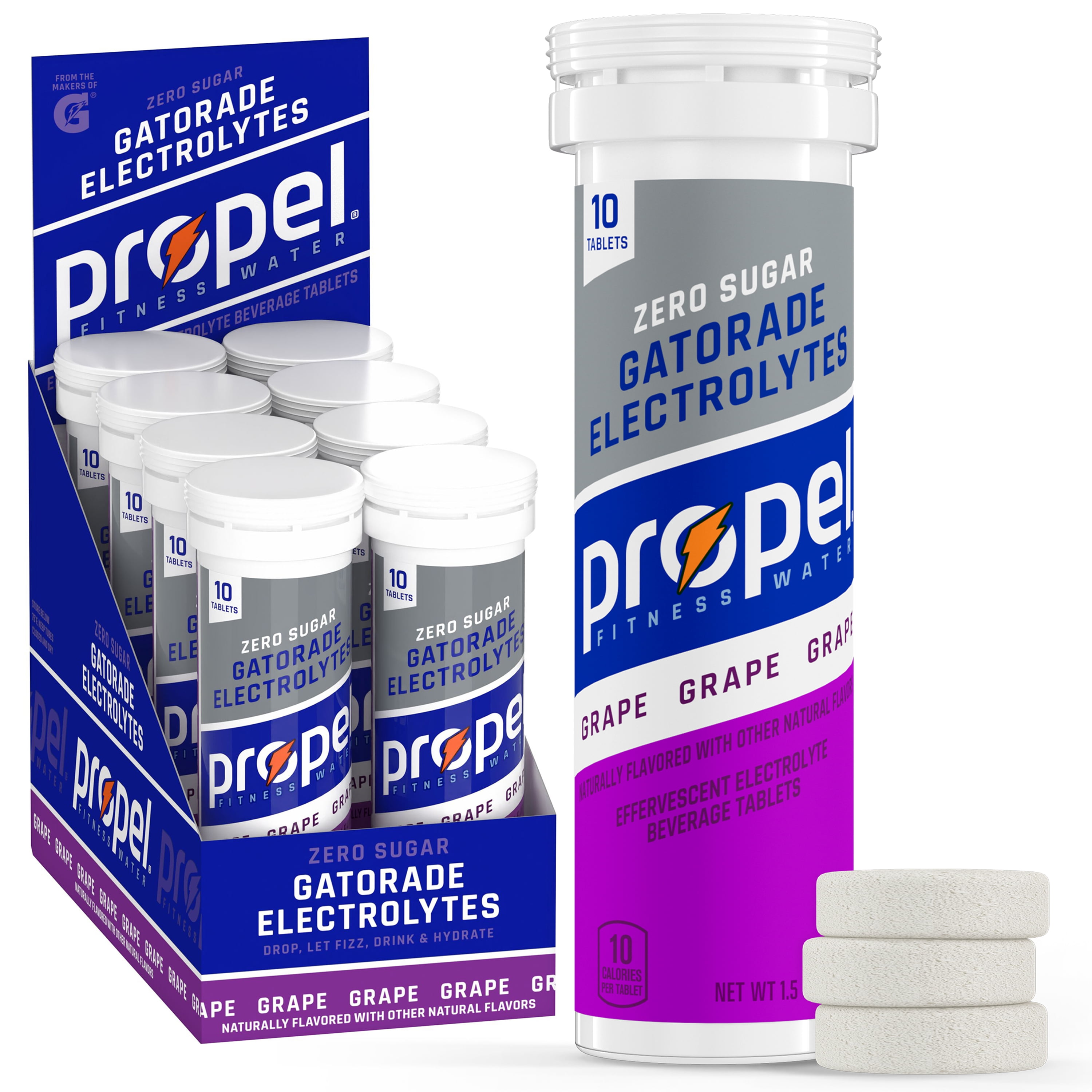 Propel Drink Mix Tablets, Grape, 1.5 oz, 80 Count - Walmart.com