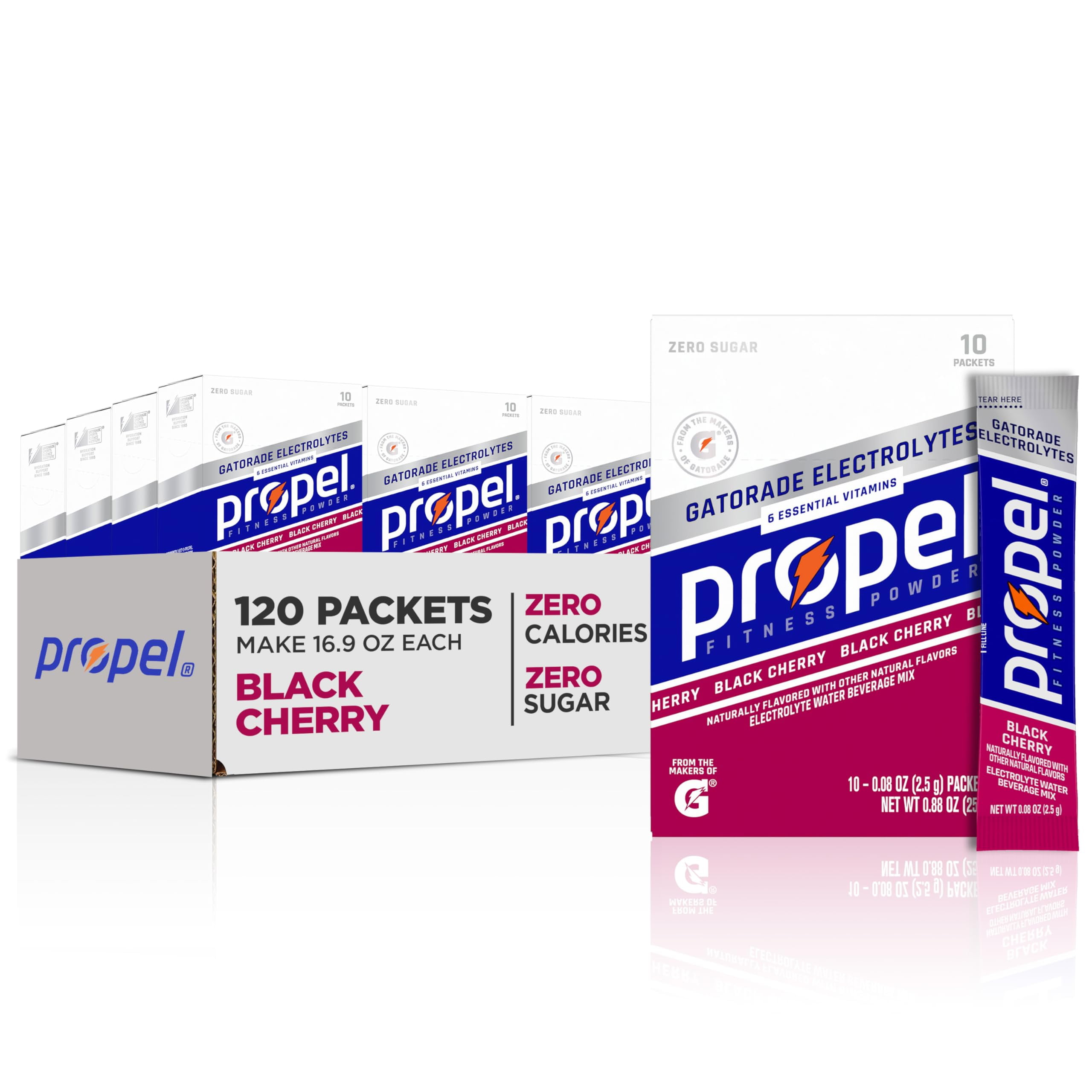 Propel Electrolyte Enhanced Water Drink Mix Powder Packets, Black ...