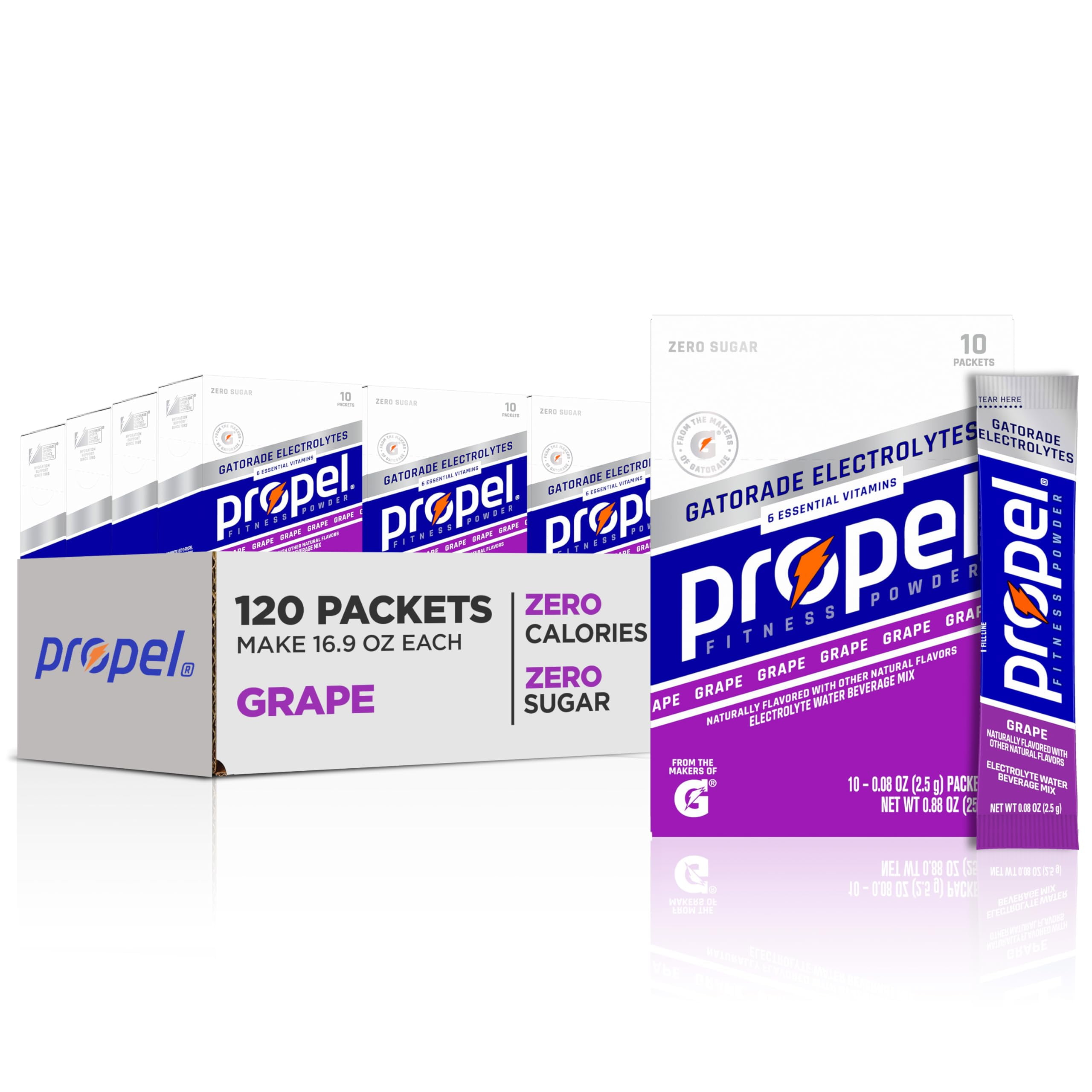 Propel Electrolyte EnhancedITSC Water Drink Mix Powder Packets, Grape ...
