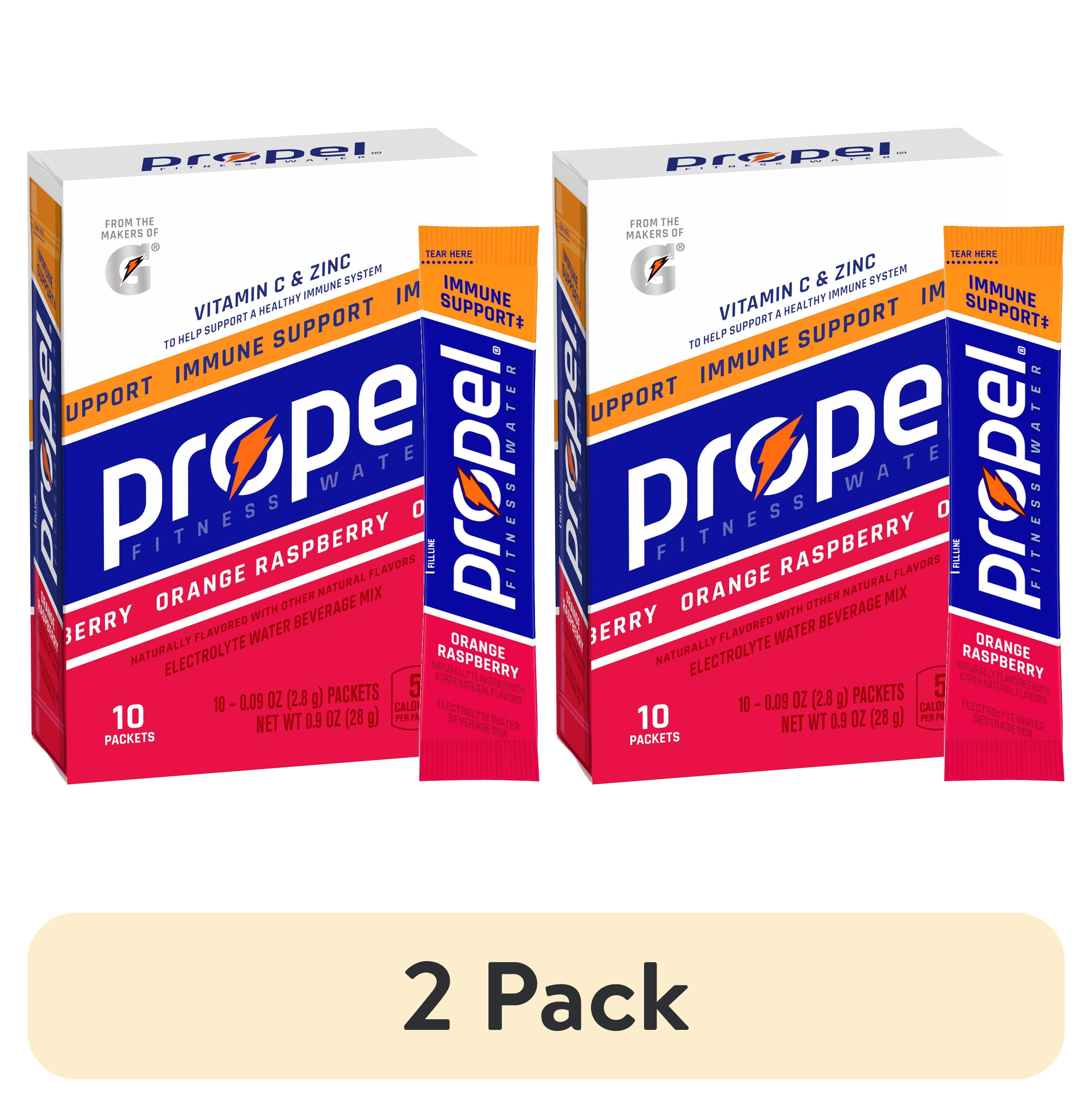 (2 pack) Propel Immune Support Electrolyte Mix, Orange Raspberry, 10 ...