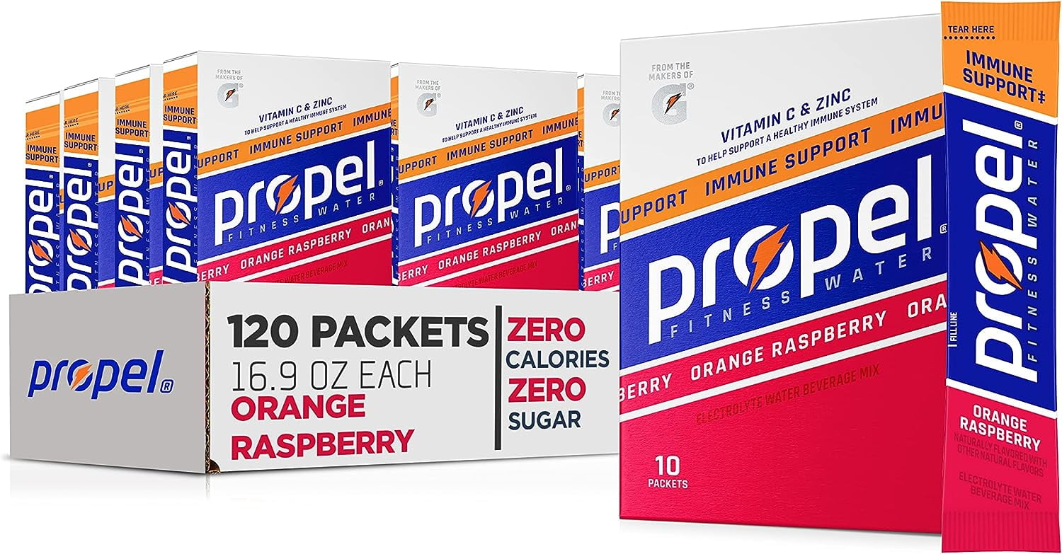 Propel Immune Support With Vitamin C + Zinc Powder Packets, Orange ...
