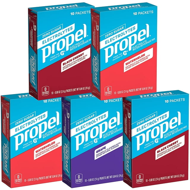 Propel Powder Packets, 3 Flavor Variety Pack, Electrolytes, Vitamins ...