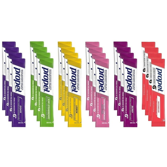 Propel Powder Packets 6 Flavor Variety Pack With Electrolytes, Vitamins ...