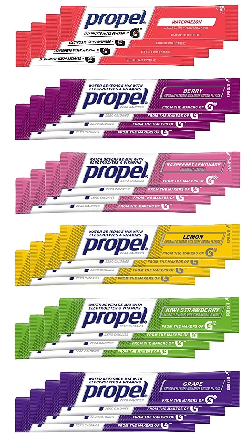 Propel Powder Packets 6 Flavor Variety Pack With Electrolytes, Vitamins ...