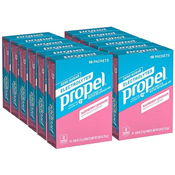 Propel Powder Packets. Raspberry Lemonade With Electrolytes, Vitamins ...