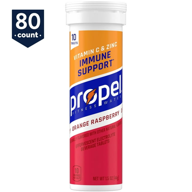 Propel Tablets Immune Support Drink Mix, Orange Raspberry, 80ct ...