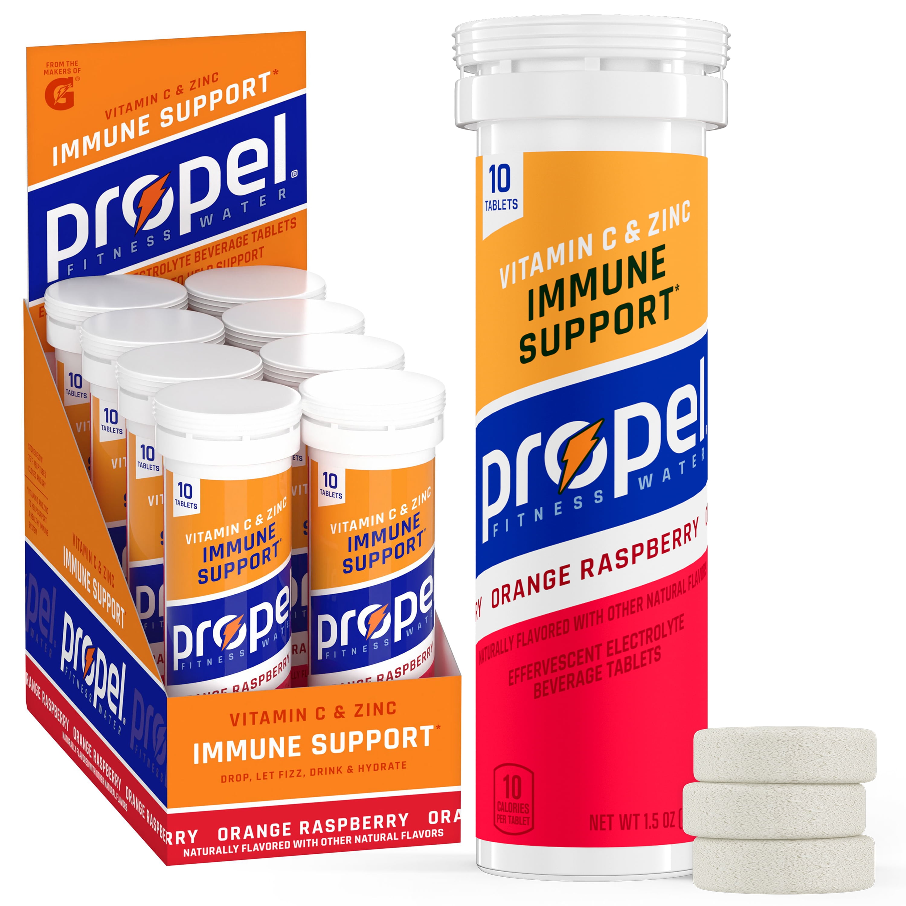 Propel Tablets Immune Support Sports Drink Mix Tablets, Orange ...