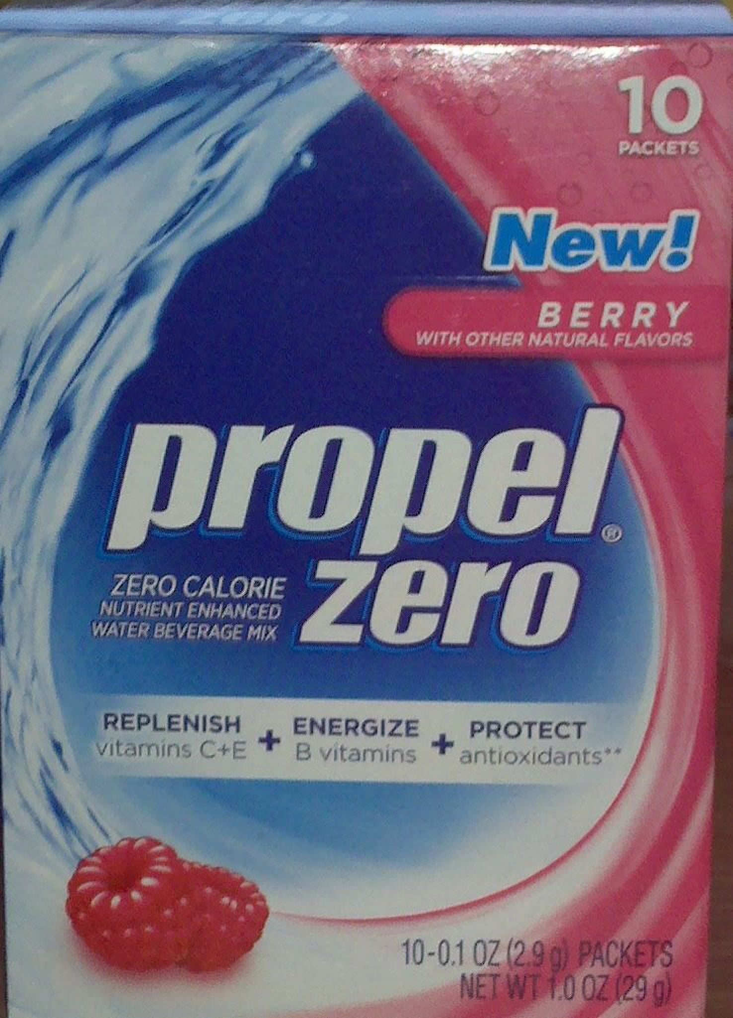 Propel Zero Berry Water Beverage Powder Mix, 10 Packets per Box ...