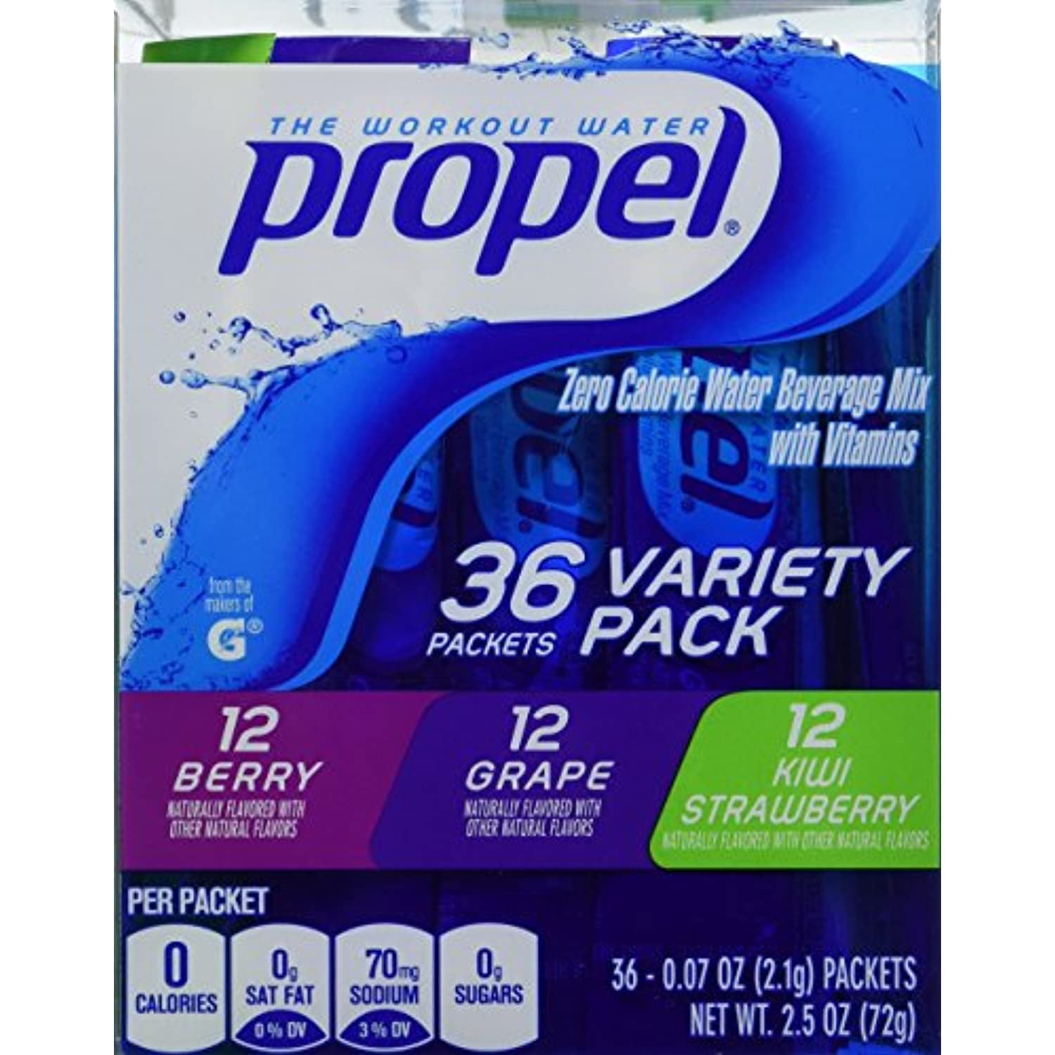 Propel Zero Calorie Nutrient Enhanced Water Beverage Mix (36 Packets) 3 ...