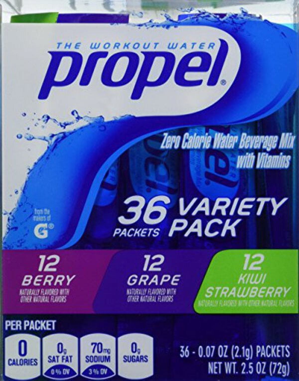 Propel Zero Calorie Nutrient Enhanced Water Beverage Mix 36 packets 3 ...
