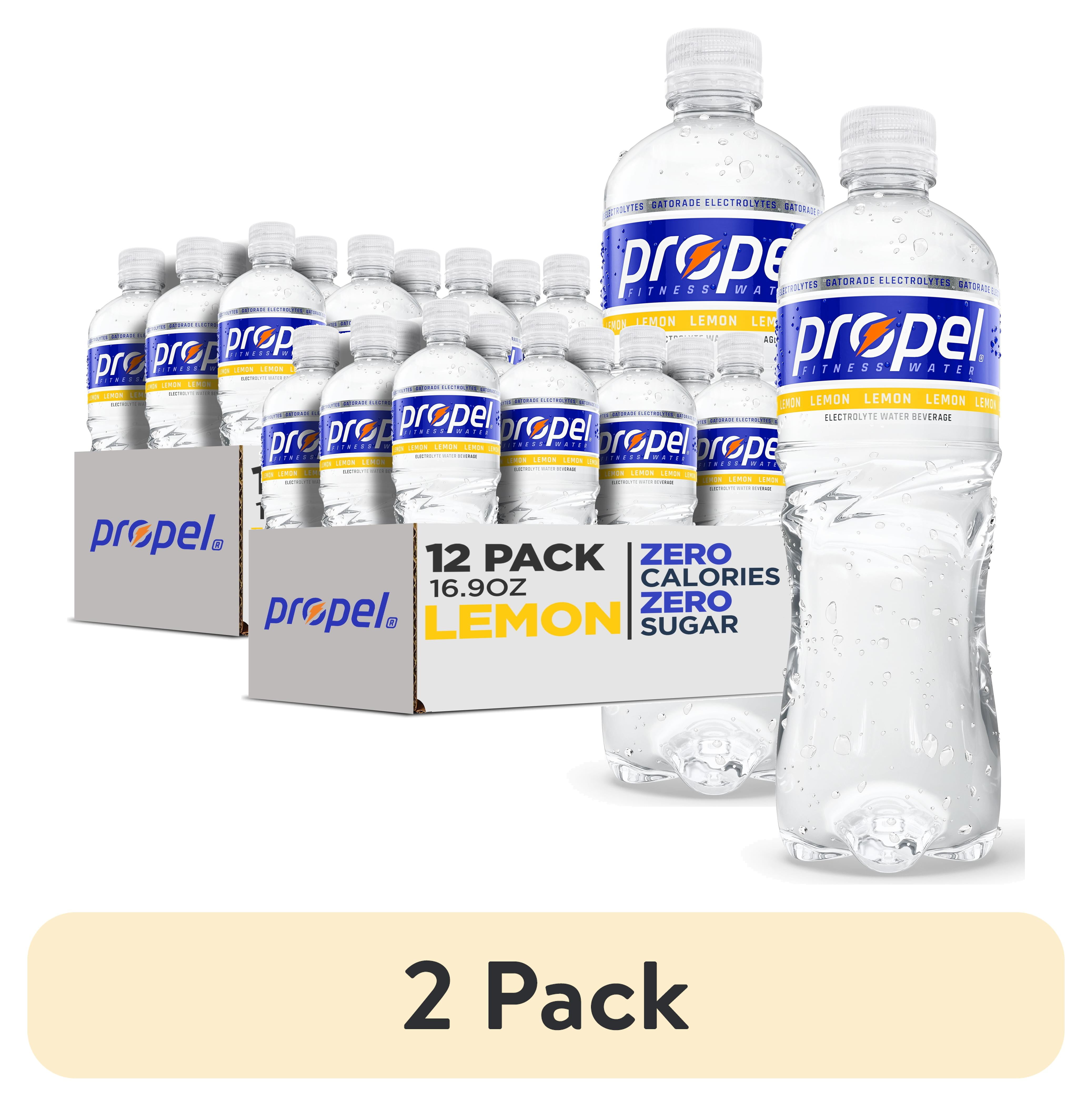 (2 pack) Propel Zero, Lemon, 16.9 fl oz, 12 Count Bottles - Walmart.com