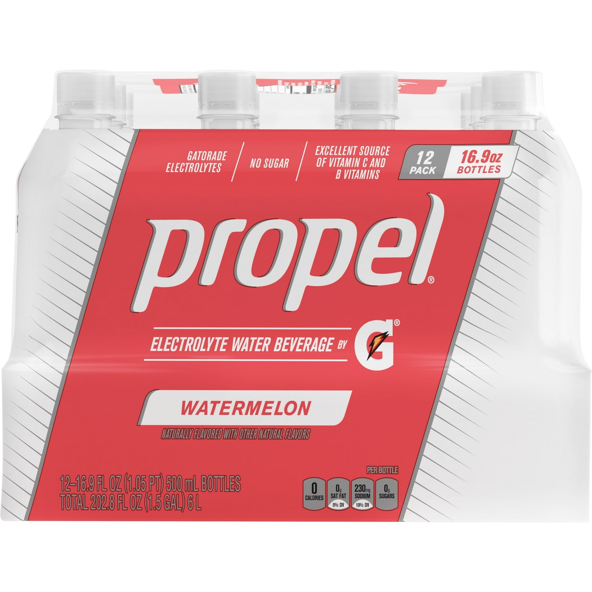 Propel Zero, Watermelon, 16.9 fl oz, 12 Count Bottles - Walmart.com