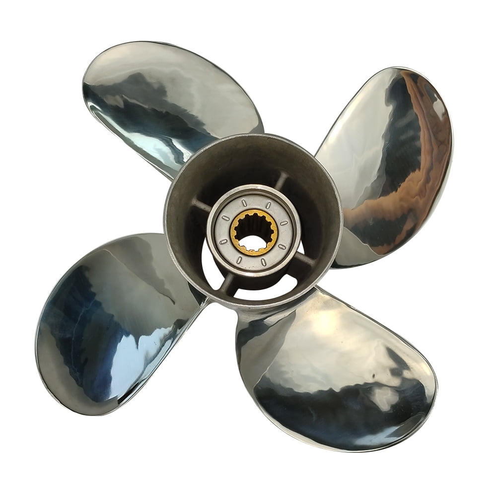 Propeller 11 5/8x12 for YAMAHA Outboard 4 Blades Stainless Steel Prop ...
