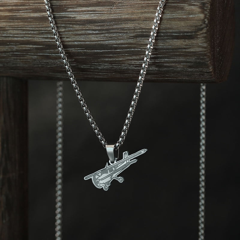 Propeller Driven Aircraft Engraved Pendant Cessna Plane Necklace for ...