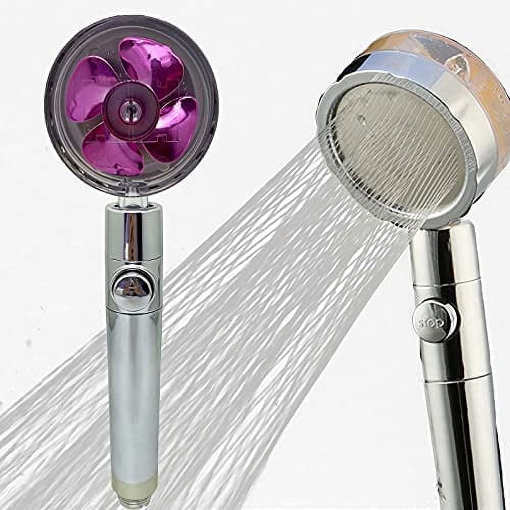 Propeller Driven Handheld Shower Head High Pressure 360 Degrees