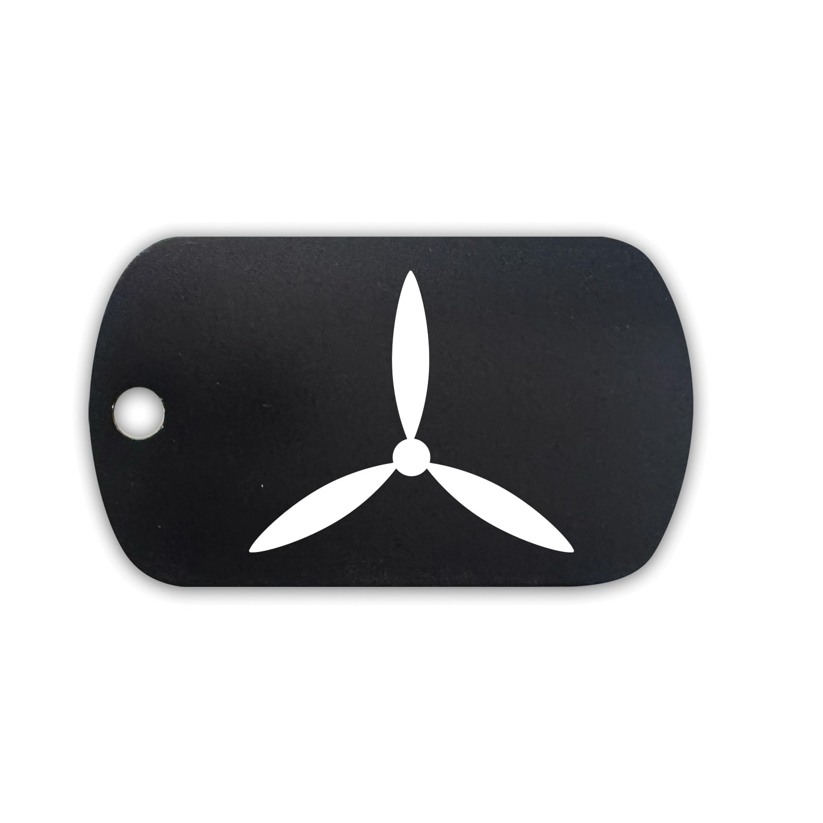 Propeller GI Dog Tag Aluminum Keychain flyer flying aviator - Black ...