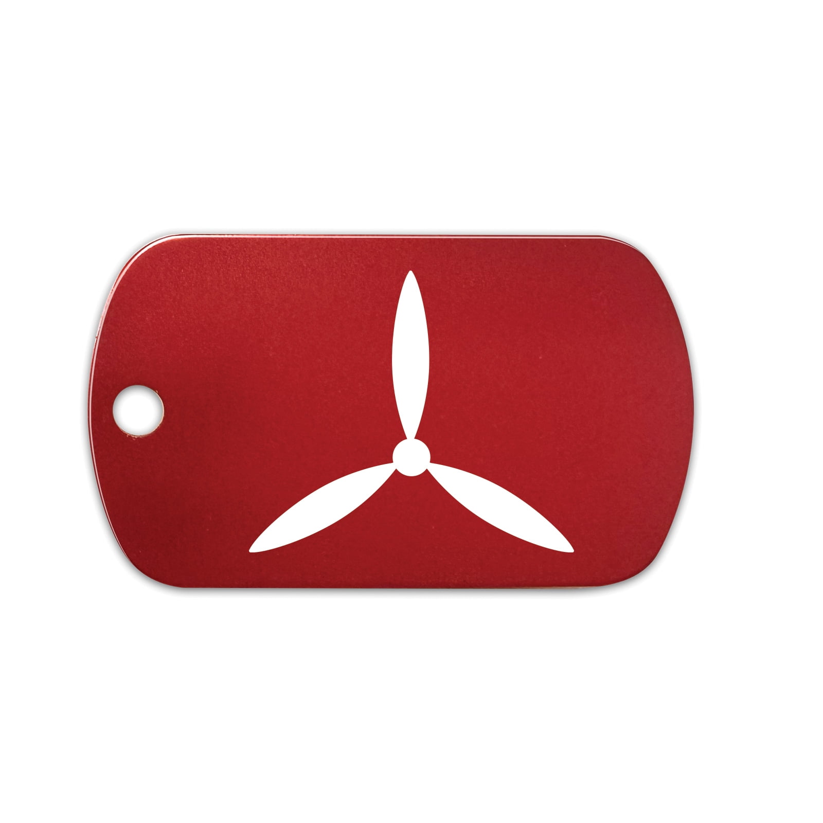 Propeller GI Dog Tag Aluminum Keychain flyer flying aviator - Red ...