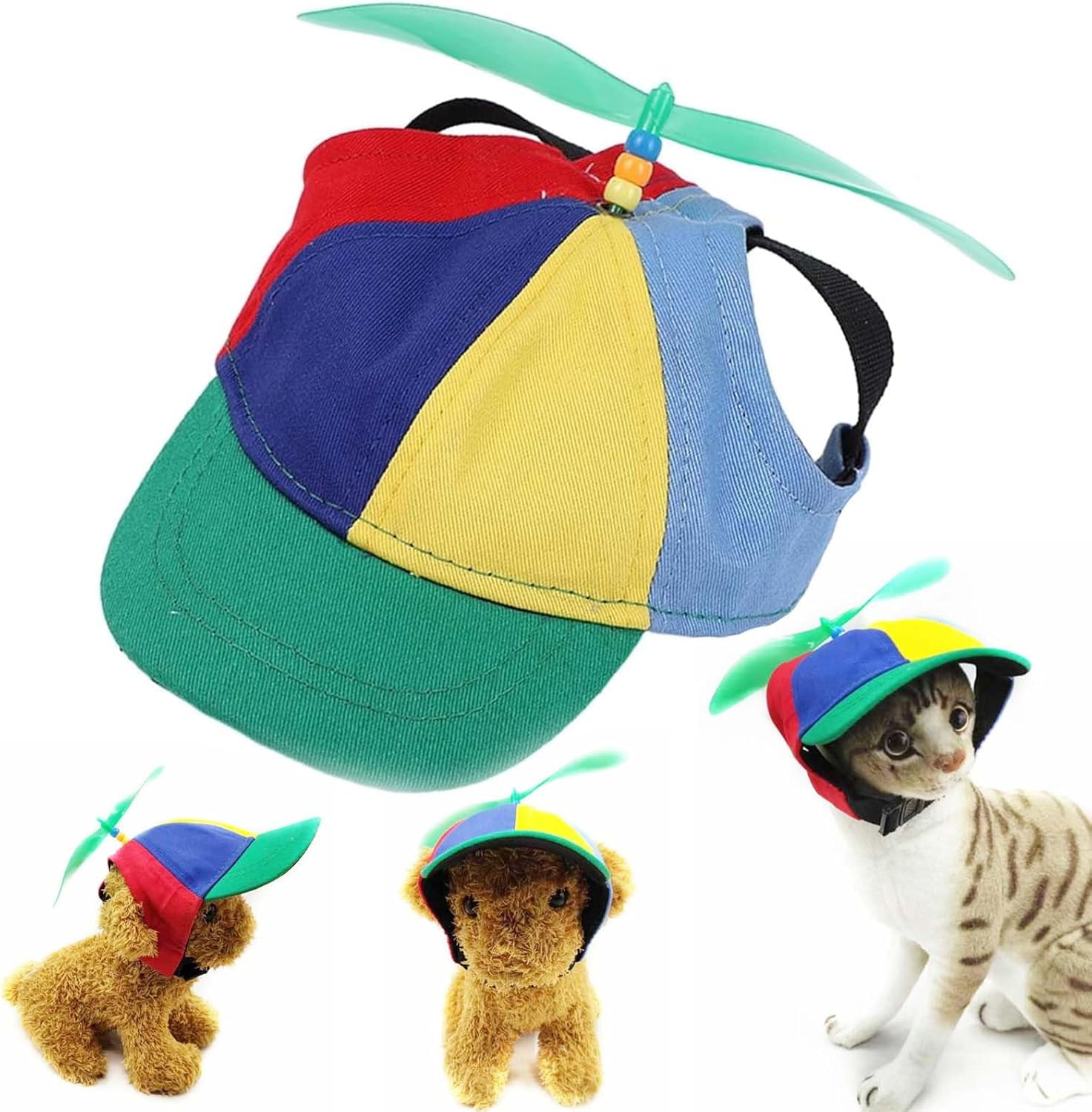 Propeller Hat for Dogs, Dog Propeller Hat Adjustable Pet Baseball Cap ...