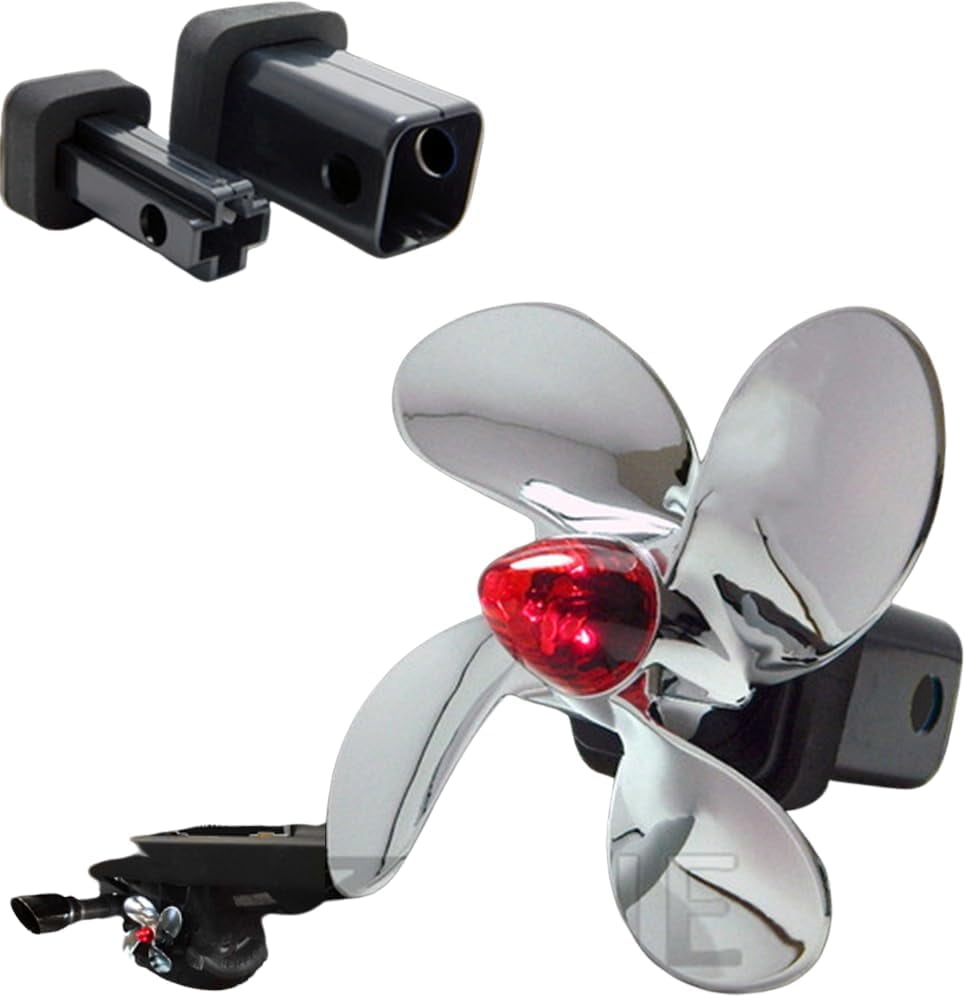 Propeller Hitch Cover with LED Light – Chrome ABS, Spinning Novelty ...