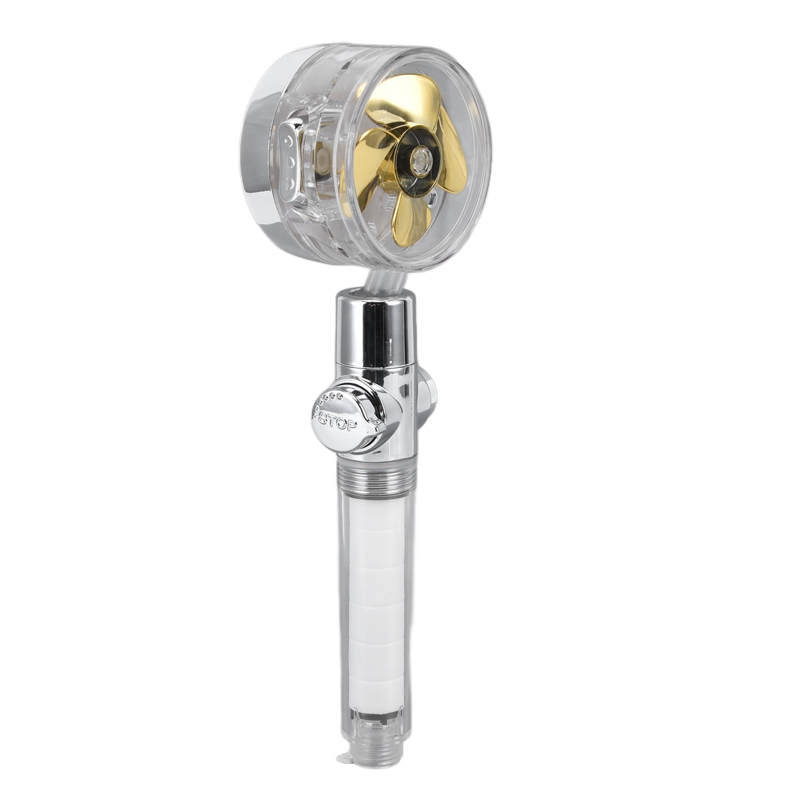 Propeller Shower Head Vortex Hydro Jet 360 Rotating Handheld with Pause ...