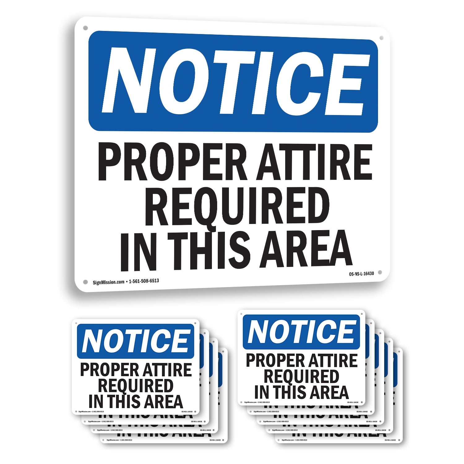 Proper Attire Required In This Area OSHA Notice Aluminum Sign 10 Inch x ...