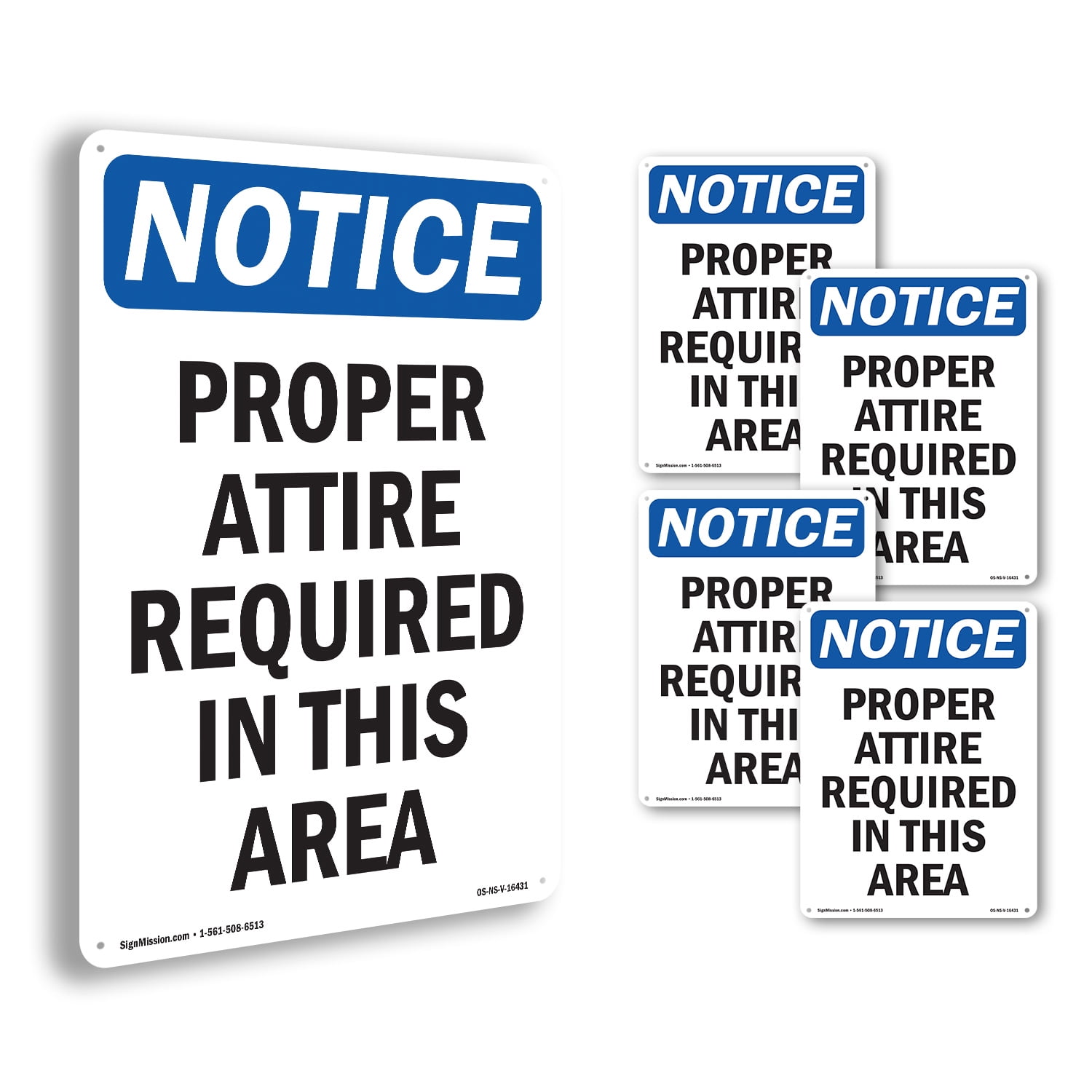 Proper Attire Required In This Area OSHA Notice Rigid Plastic Sign 10 ...