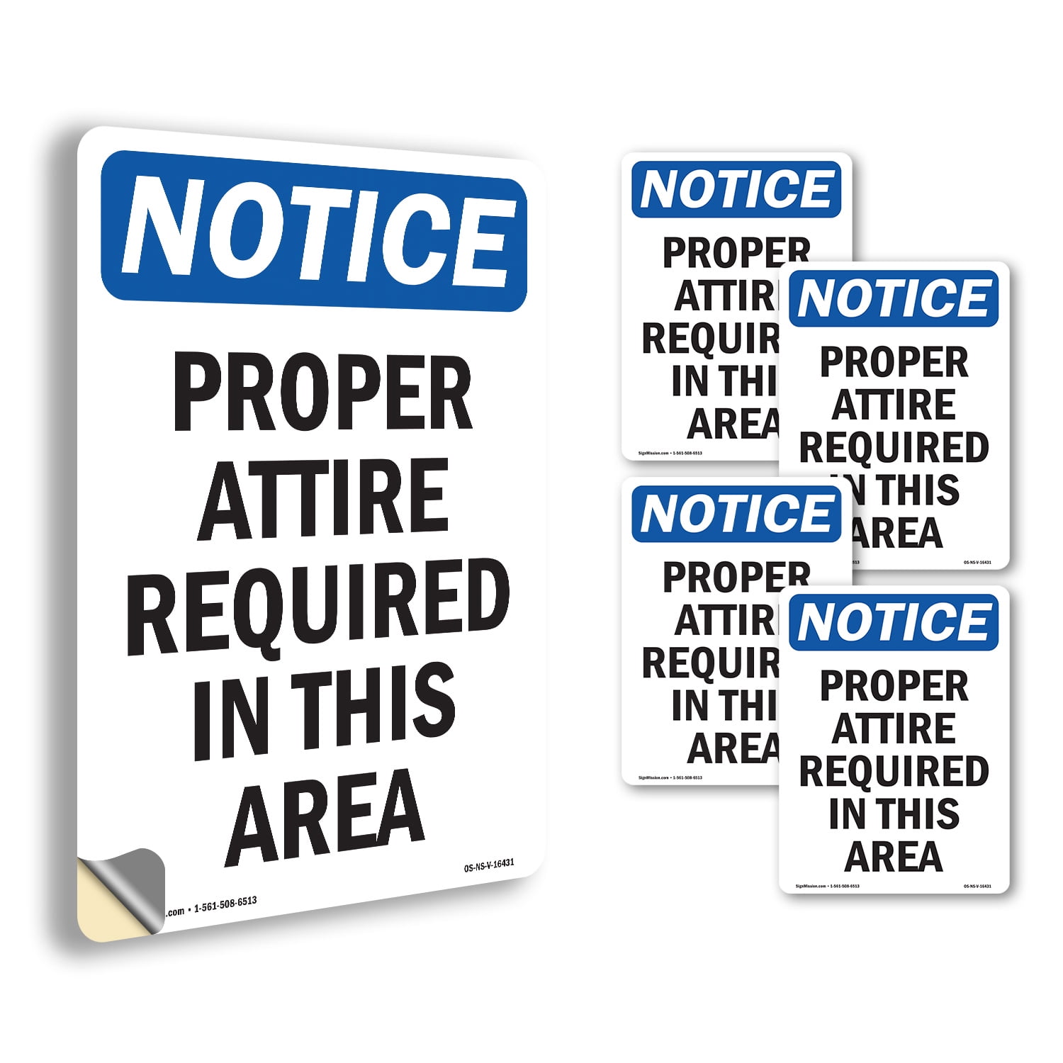 Proper Attire Required In This Area OSHA Notice Vinyl Decal Label 24 ...