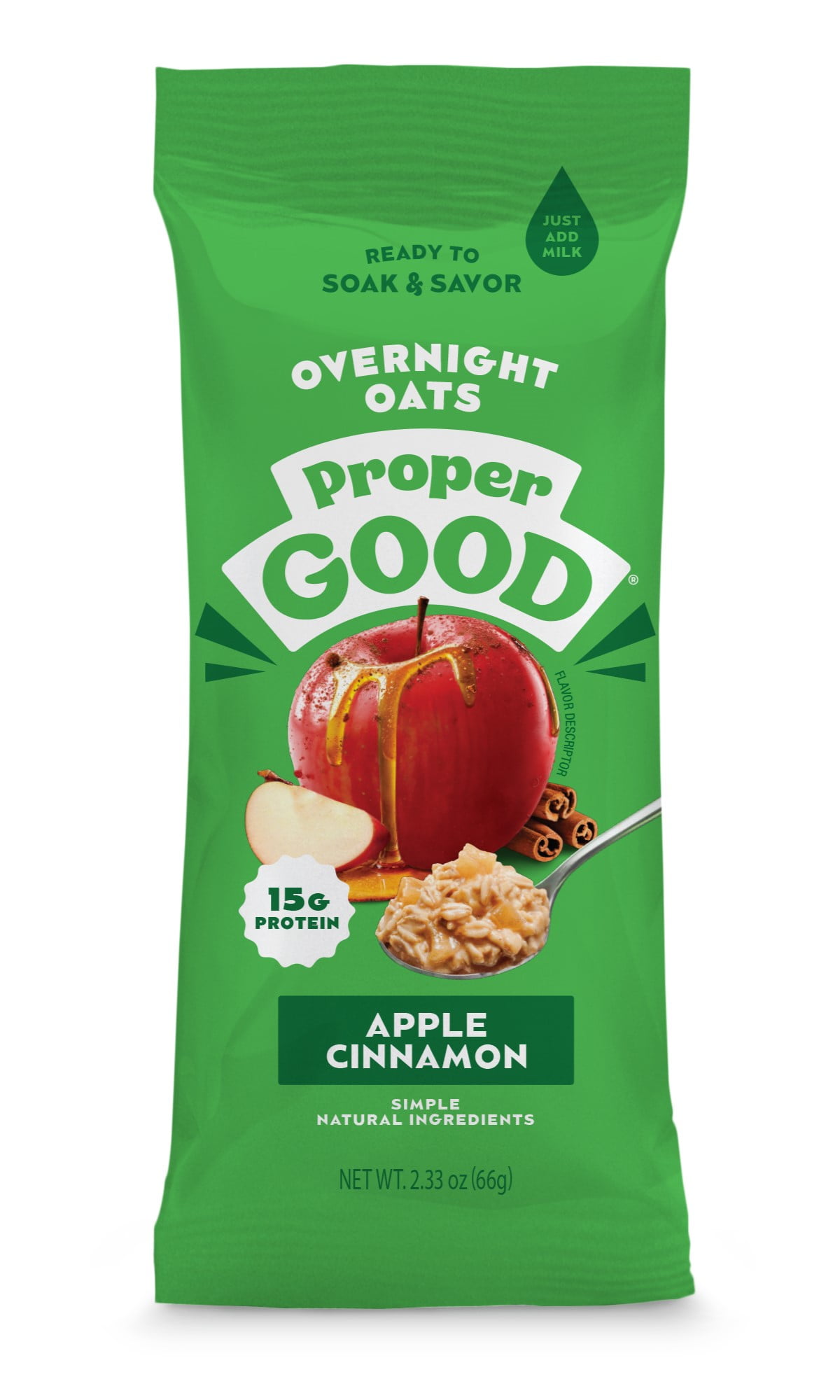 Proper Good Apple Cinnamon Overnight Oats with 15g Protein, Shelf ...