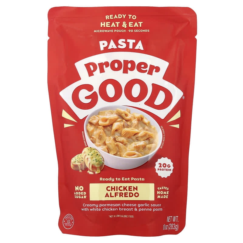 Proper Good, Ready to Eat Pasta, Chicken Alfredo, 10 oz Pack of 4 ...