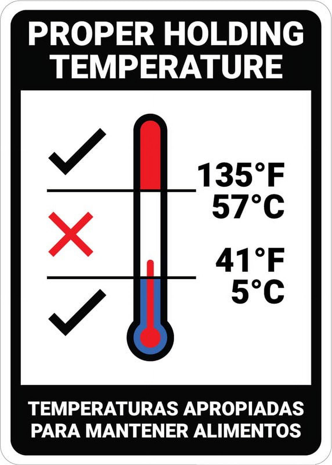 Proper Holding Temperature Bilingual Spanish Retro Aluminum Sign Metal ...