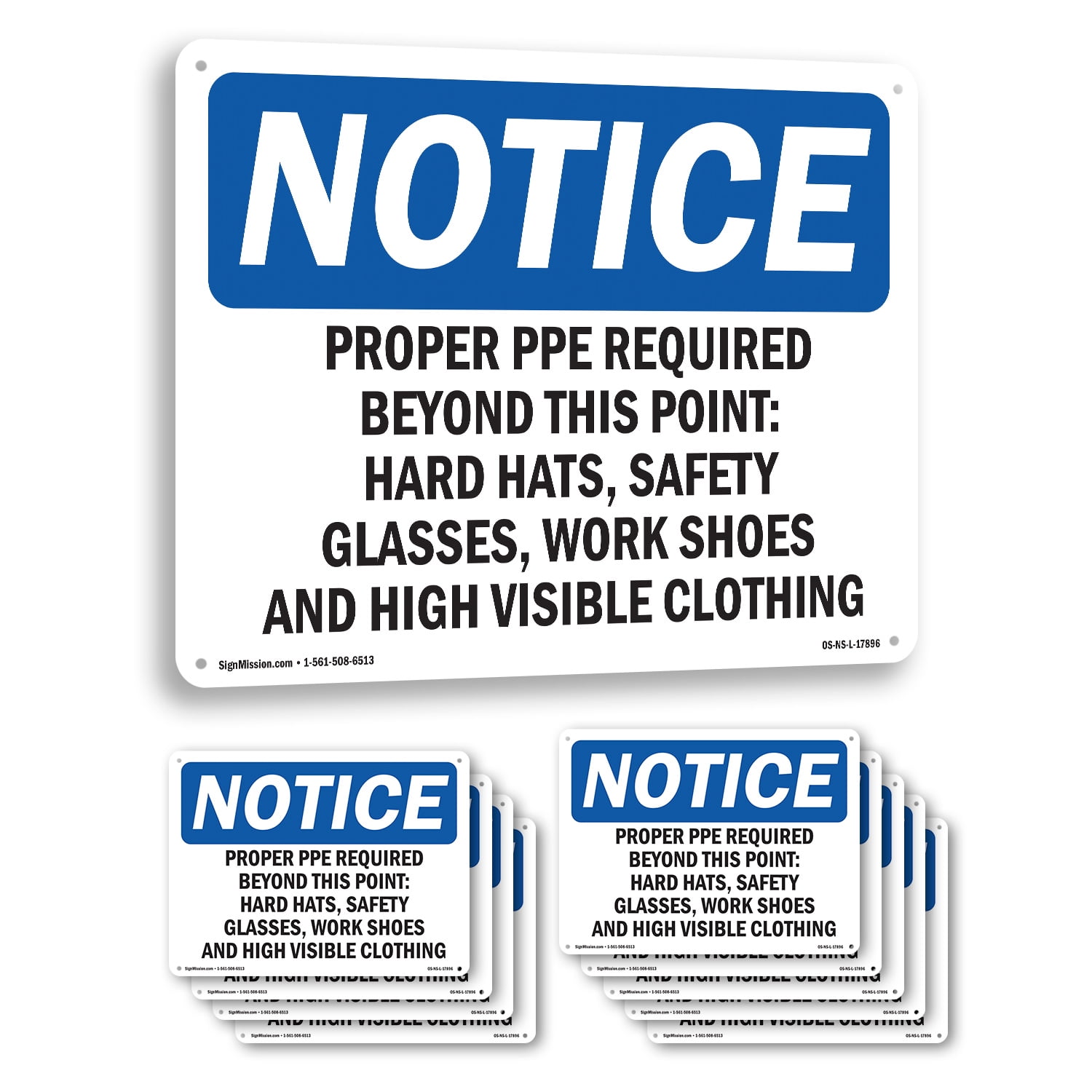 Proper PPE Required Beyond This Point Hard OSHA Notice Aluminum Sign 24 ...