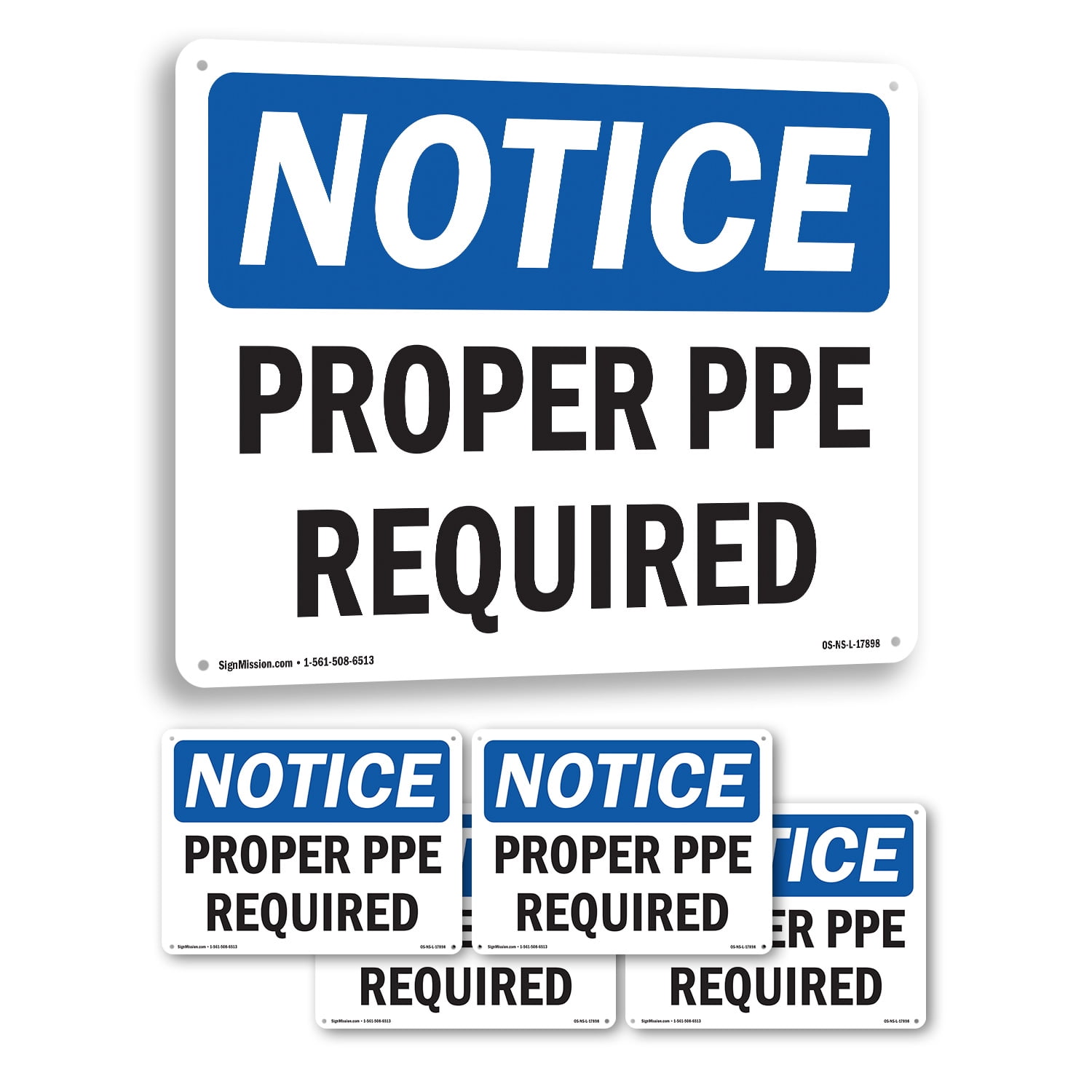 Proper PPE Required OSHA Notice Aluminum Sign 24 Inch x 18 Inch - 5 ...