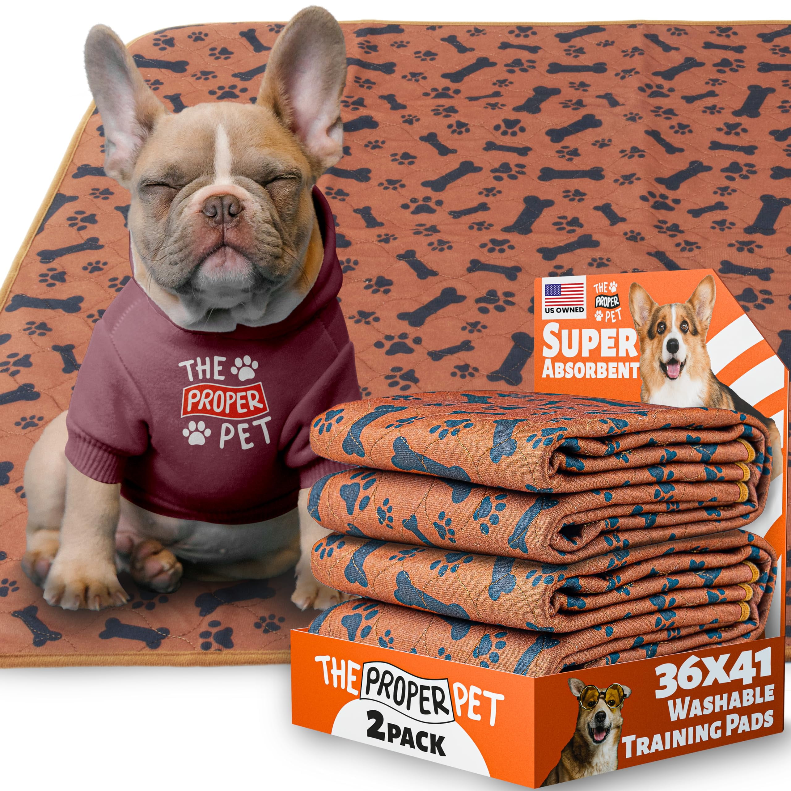 The Proper Pet Washable TSF6 Pee Pads for Dogs Pack Reusable Puppy ...