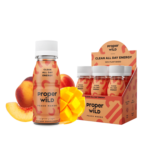 Proper Wild Healthy Organic Energy Drink, Peach Mango, 6-Pack - Walmart.com