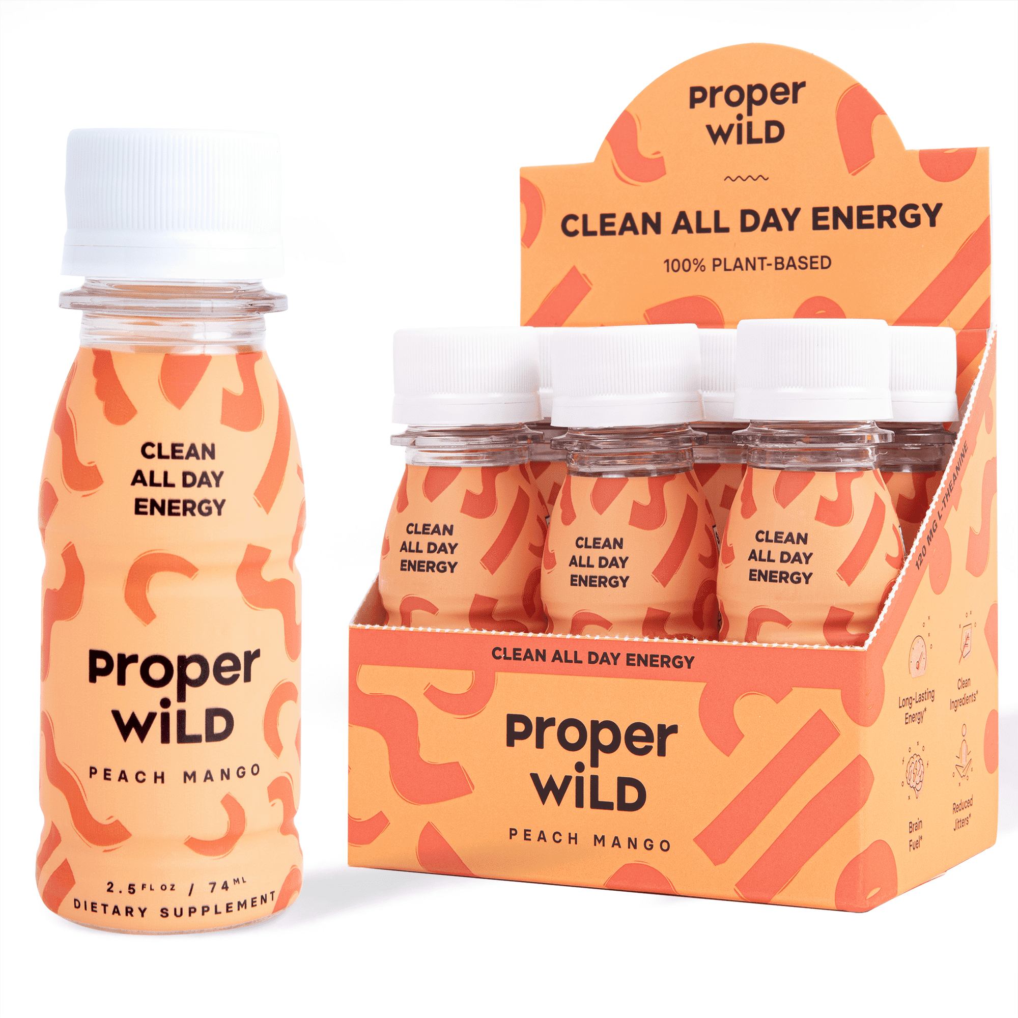Proper Wild Healthy Organic Energy Drink, Peach Mango, 6-Pack - Walmart.com