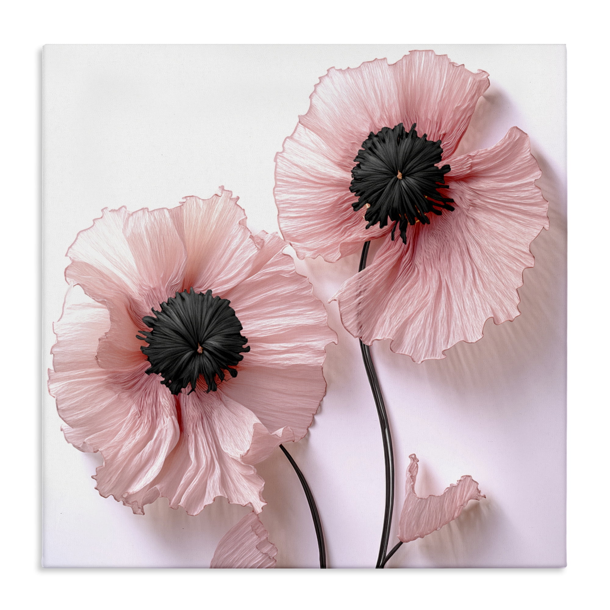 Properly Pink Poppies Canvas Wall Art, design by Sasha - Walmart.com