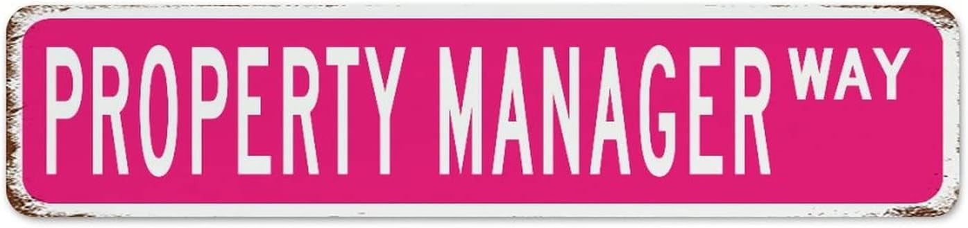 Property Manager 4"x16" Metal Signs Retro Entryway Lounge Pubs Club ...