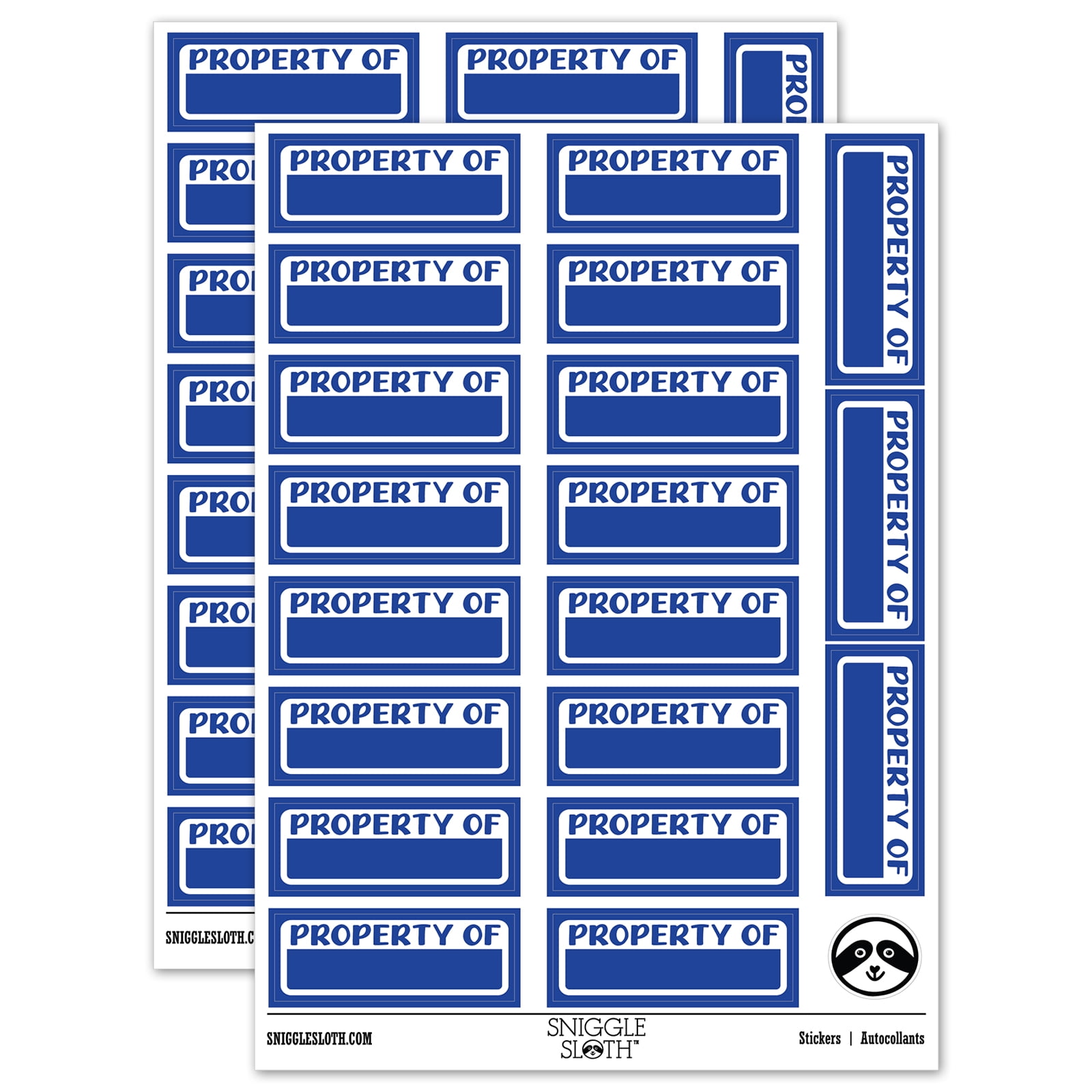 Property Of Fill-in Sticker Set - Dark Blue - Matte Finish - 2.00 ...