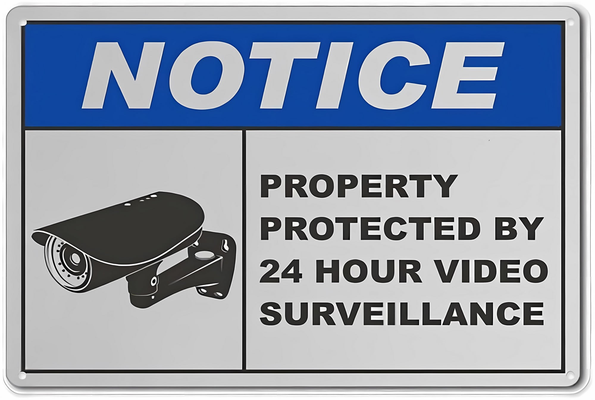 Property Protected By Surveillance Sign - 8"x12" Aluminum Tin Warning ...