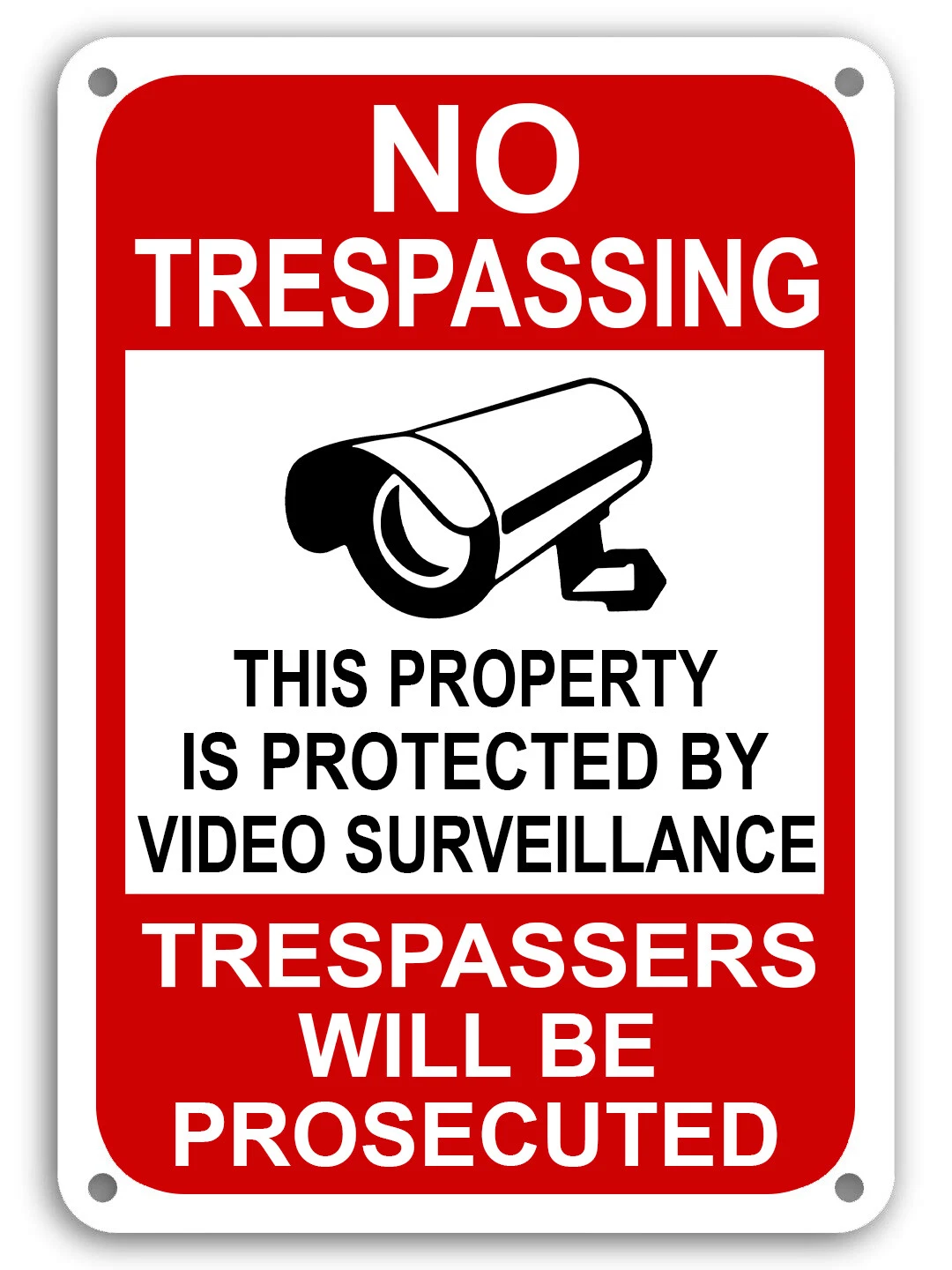 Property Protected By Video Surveillance Warning Security Camera Sign ...